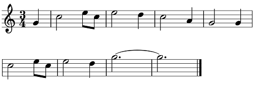 Amazing grace 3 quarter time - Piano Theory Exercises